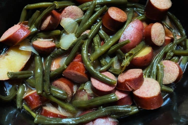 Kielbasa Casserole - Easy Crockpot Meal with Veggies Included!
