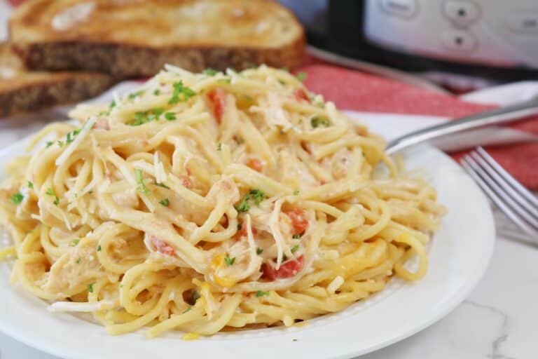 The Best Chicken Spaghetti with Rotel Recipe for the Crockpot